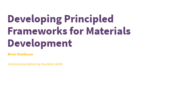 Developing principled frameworks | Genially