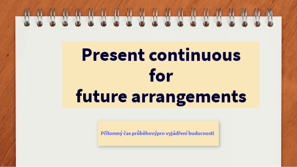 Present continuous for future - výklad