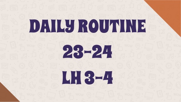23-24- LH 3-4 daily rutine calendar