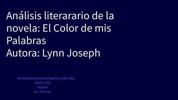 Analisis- El color de mis palabras | Genially