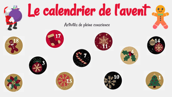 Calendrier de l'avent - pleine conscience | Genially