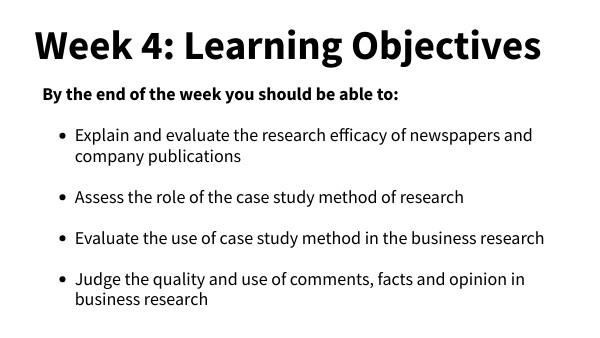 ARMB: Week 4 Learning Objectives