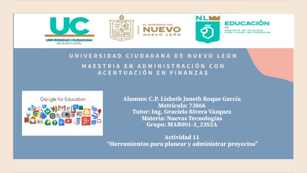 "Herramientas para planear y administrar proyectos”