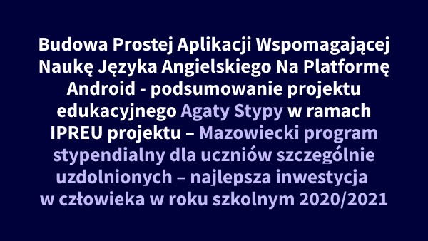 Agata Stypa - podsumowanie projektu | Genially