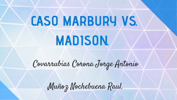 Marbury vs Madison | Genially