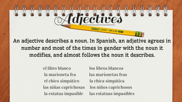 Adjetivos calificativos y pronunciación