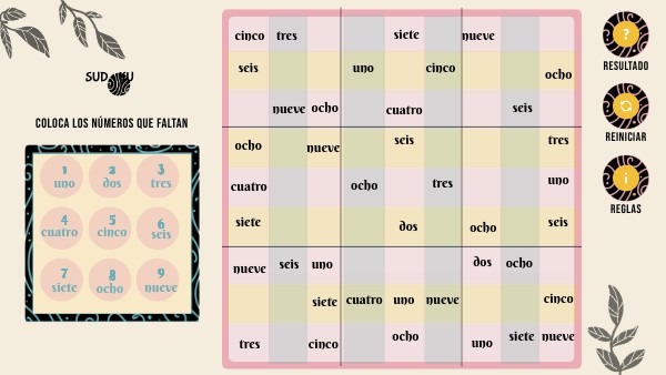 SUDOKU boceto números 1-10 | Genially