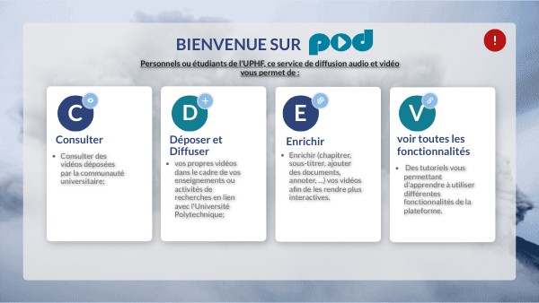page d’accueil POD