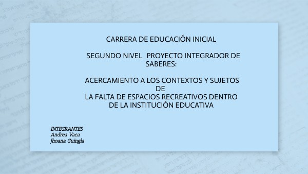 Proyecto Integrador | Genially