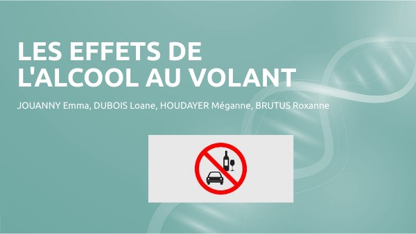 Dangers de l'alcool au volant | Genially