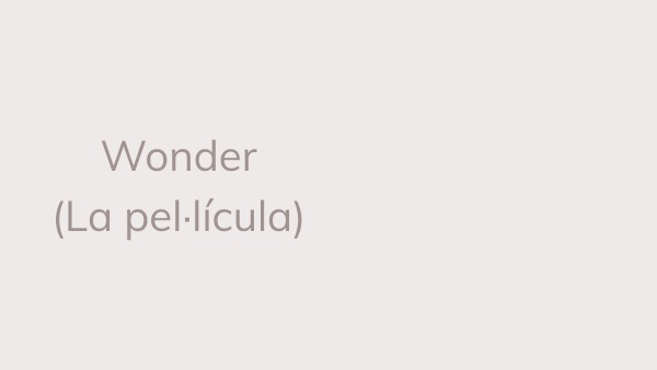 WONDER - Presentació | Genially