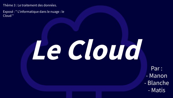 SNT : Le Cloud | Genially