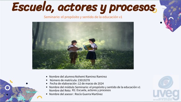 R2. Escuela, actores y proceso. | Genially