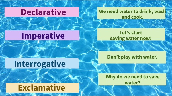 sentences water types