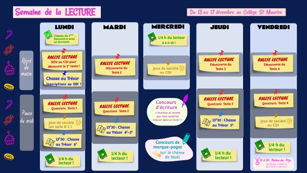 Semaine de la Lecture 2021 - Programme | Genially