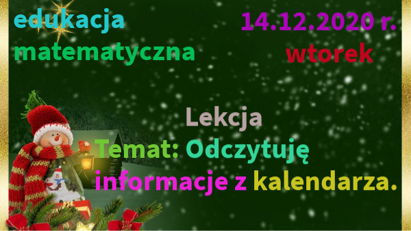 21 LEKCJA ZDALNA: Odczytuję informacje z kalendarza.