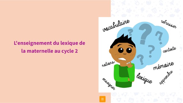 Le lexique aux Cycles 1 et 2 | Genially