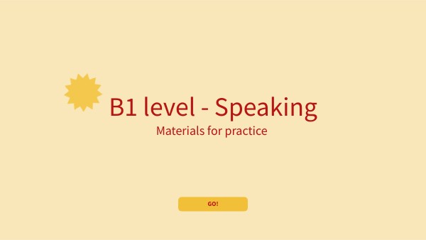 B1 level - Speaking | Genially