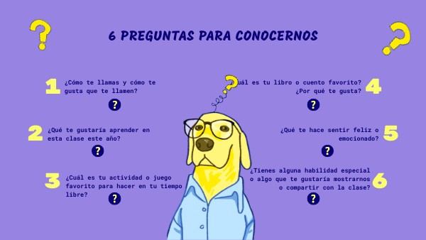 LISTA PREGUNTAS PRIMER DIA | Genially