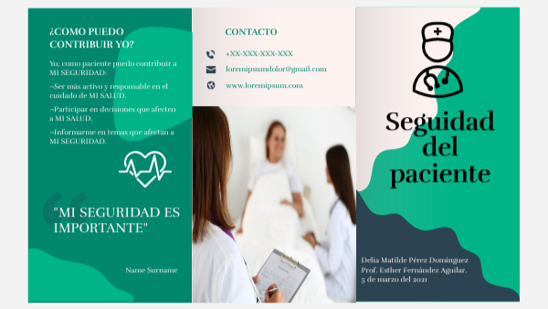 Tríptico de seguridad del paciente.
