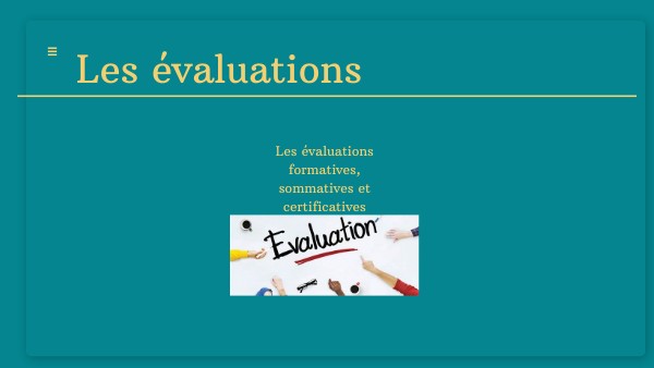 Les évaluations | Genially