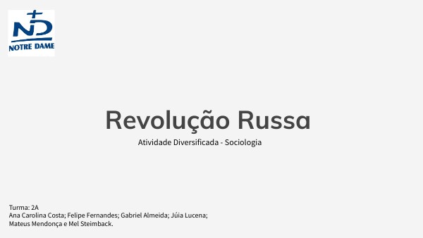 Trabalho de sociologia- rev russa