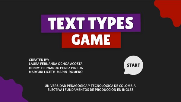Text Types Game | Genially