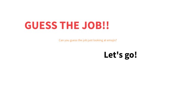 Guess the job!