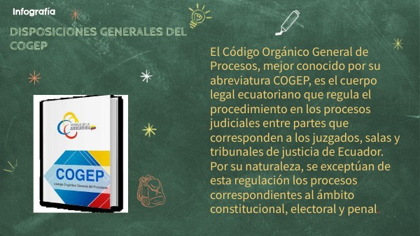 Tarea 1. Infografía acerca de las disposiciones generales del COGEP ...