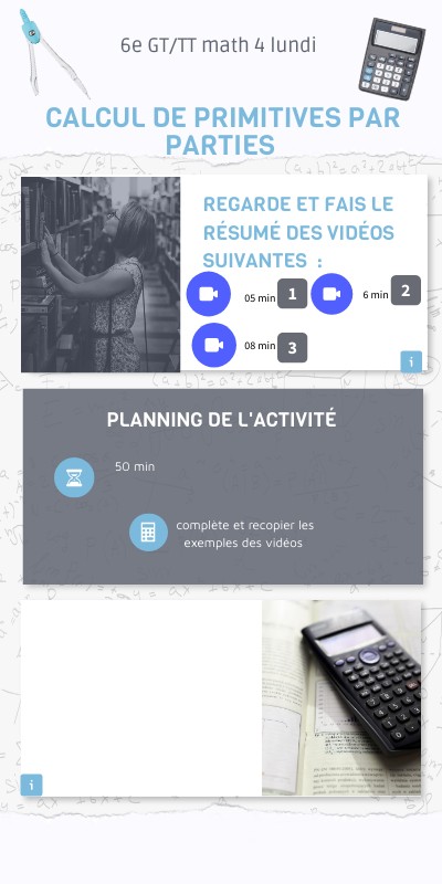 6e math 4: intégration par parties | Genially