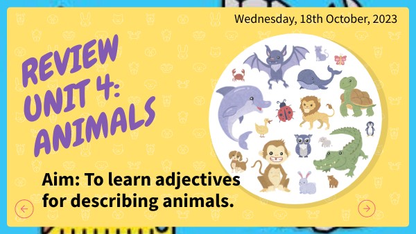 Review Unit 4 Animals (2°básico A) /Unit 5: Jobs | Genially
