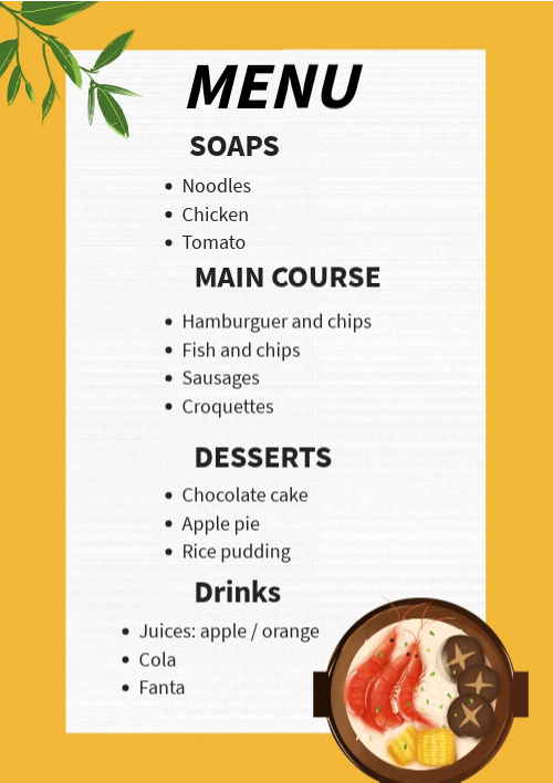 DAB'S PLACE - MENU 2 | Genially