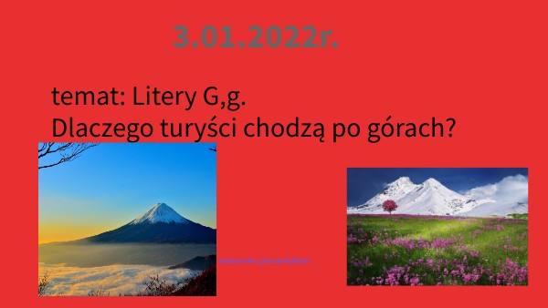 3.01.2022r.Litera G, g. | Genially