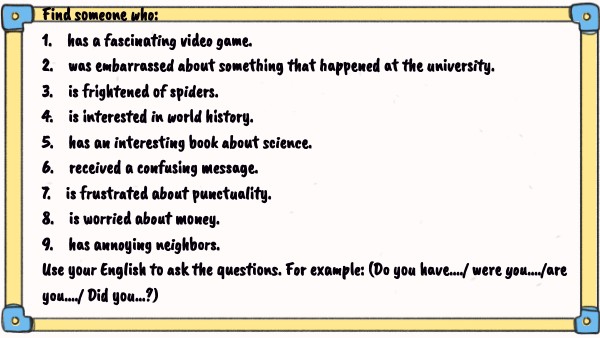 FIND SOMEONE WHO | Genially