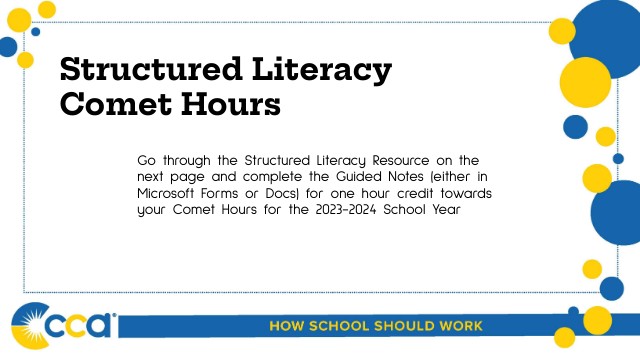 Structured Literacy Comet Hours
