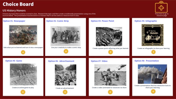 History Choice Board | Genially