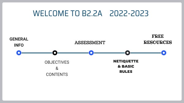 WELCOME TO COURSE B2.2