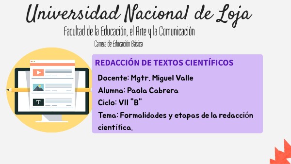 Formalidades y etapas de la redacción científica | Genially