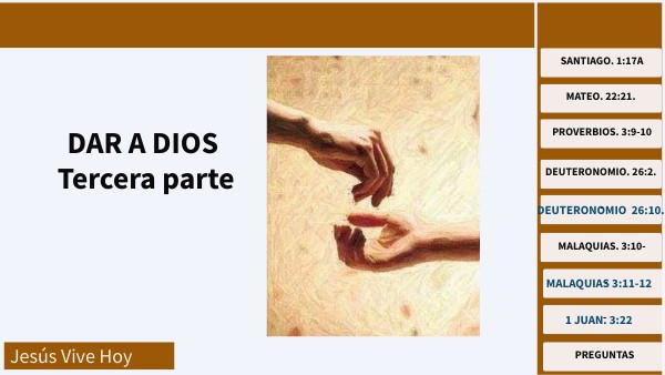 DAR A DIOS TERCERA PARTE