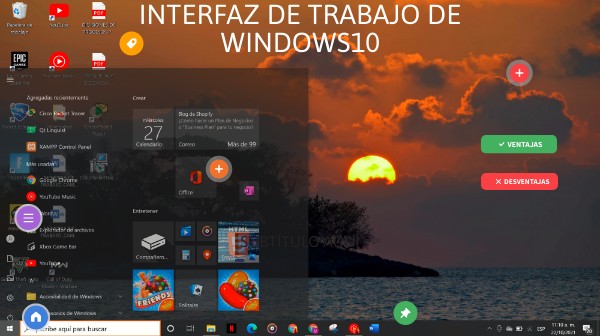 Interfaz de trabajo de Windows10 | Genially