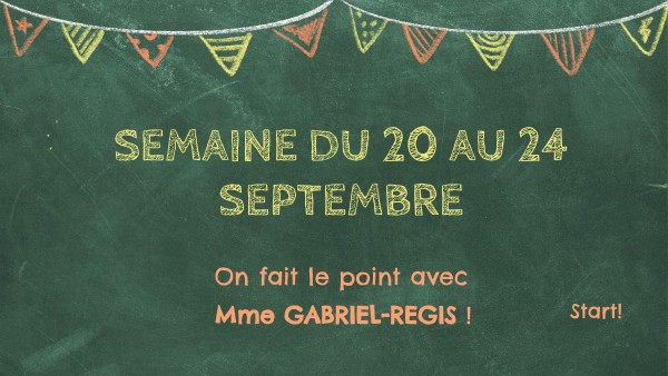 SEMAINE DU 20 AU 24 SEPTEMBRE | Genially