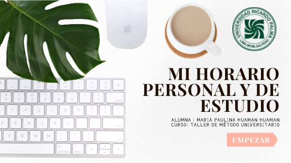 Mi horario personal y de estudio