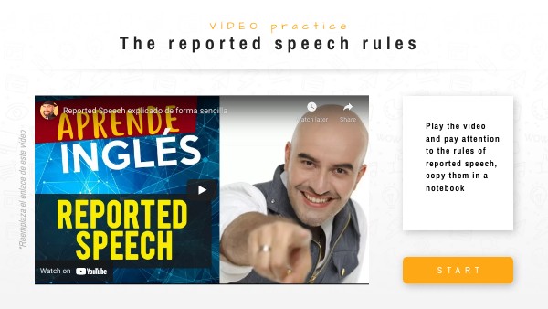 REPORTED SPEECH grammar | Genially
