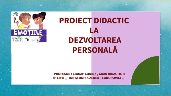 Proiect didactic | Genially
