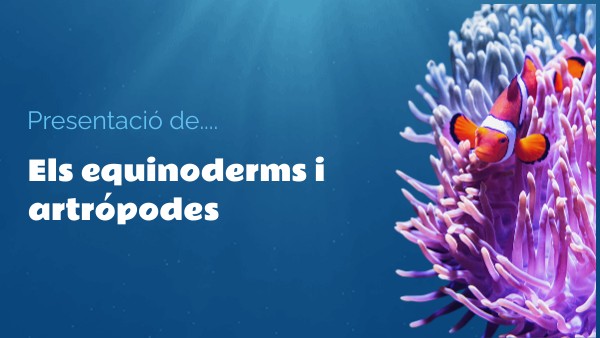 PRESENTACIÓ DELS EQUINODERMS I ARTRÓPODES