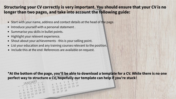 Structuring CV