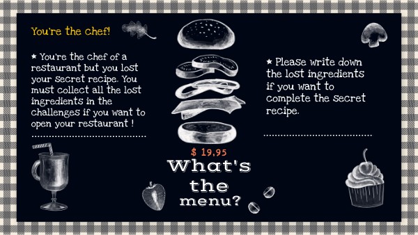 Escape Game: what's the menu? | Genially