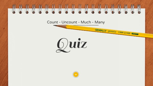 BOOK1 - 9A 9B - count non count much manyNOTEBOOK QUIZ | Genially