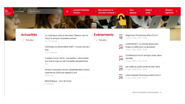 Présentation rubrique Bienvneue dans le nouveau campus ! | Genially