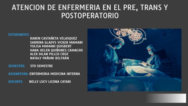 cuidados post trans y preoperatorio